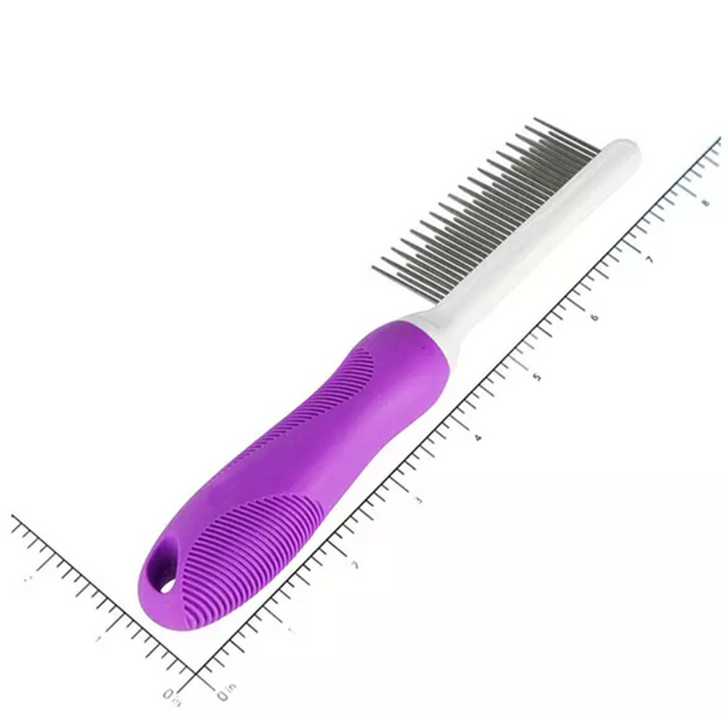 Detangling Pet Comb with Long & Short Stainless Steel Teeth for Removi ...